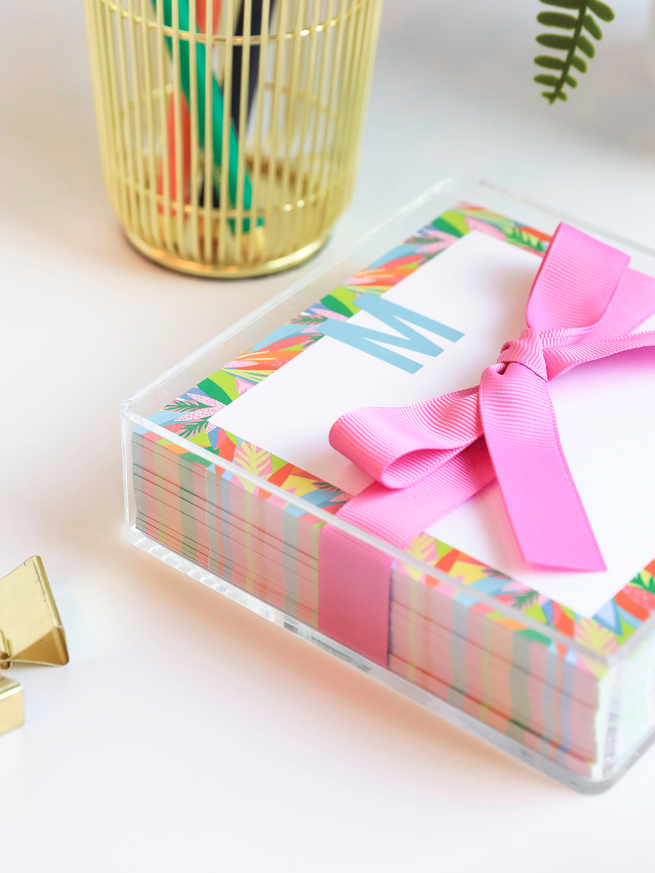 Initial Acrylic Notepad Block | Tropical – Mary Square